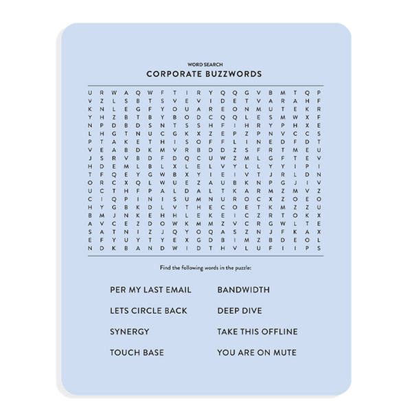 Corporate Buzzword Word Search – Happy Box