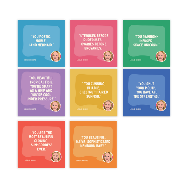 You Beautiful Tropical Fish: Leslie Knope Affirmation Cards – Happy Box