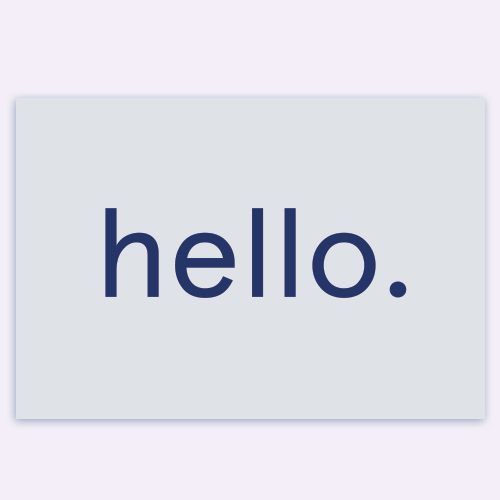 Hello (blue) Card – Happy Box
